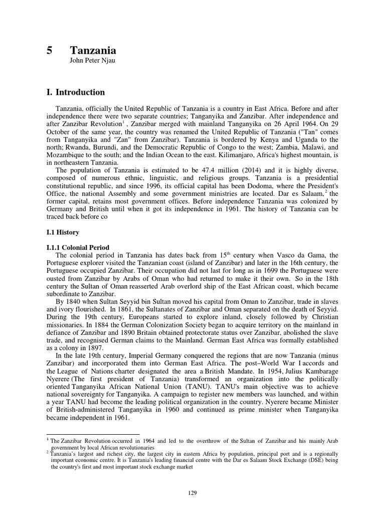 A Comprehensive Overview of Tanzania: History, Geography, Climate ...
