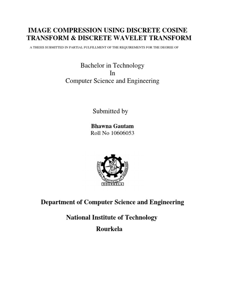 Image Compression Using Discrete Cosine Transform & Discrete Wavelet Transform | PDF | Data ...