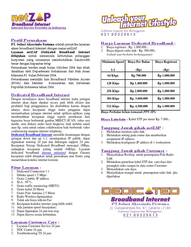 Layanan Internet Dedicated netZAP | PDF | Teknologi & Rekayasa
