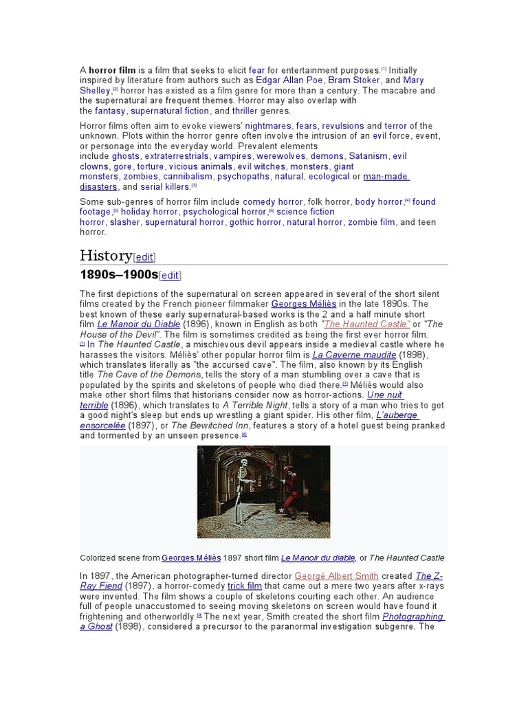 Horror Film Genre Guide | PDF | Horror Films