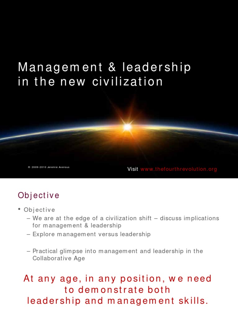 Management & Leadership in The New Civilization | PDF | Leadership ...