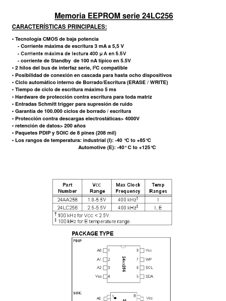 Memoria EEPROM Serie 24LC256 | PDF | Poco | Puntero (Programación de computadora)
