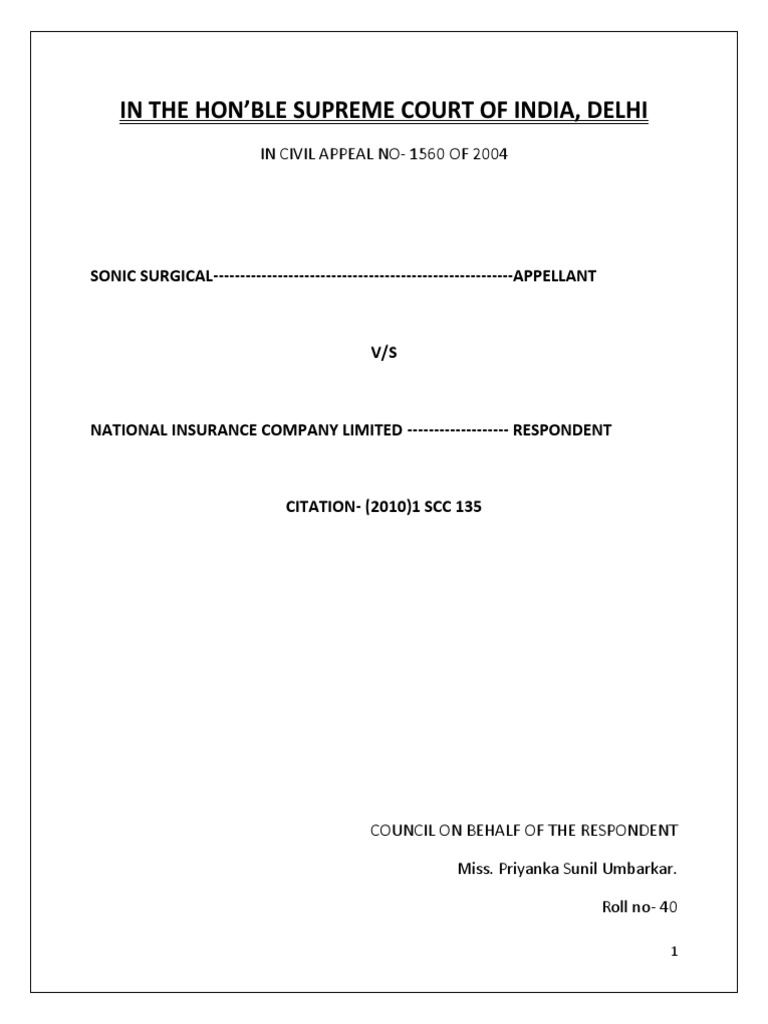 In The Honble Supreme Court of India Del | PDF | Appeal | Lawsuit
