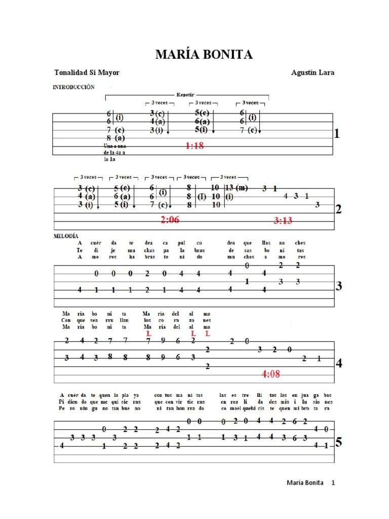 Tablatura Maria Bonita V2 | PDF