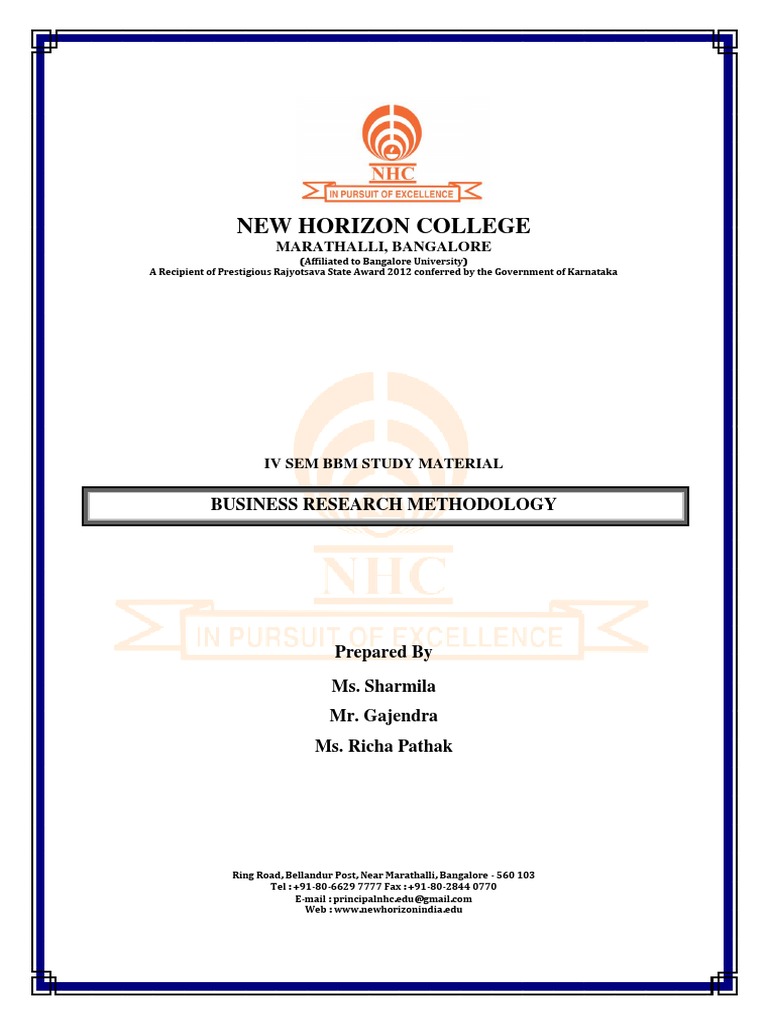 Business Research Methodology Notes | PDF | Research Design | Dependent ...