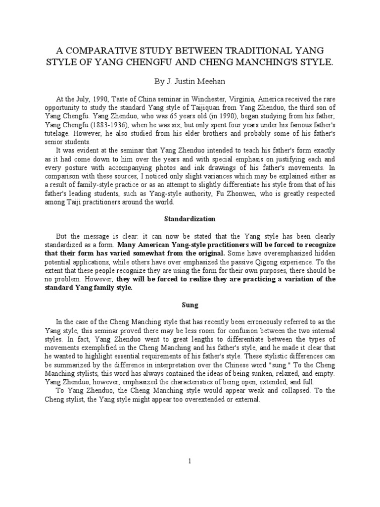 J. Justin Meehan - A Comparative Study Between Traditional Yang of Yang ...