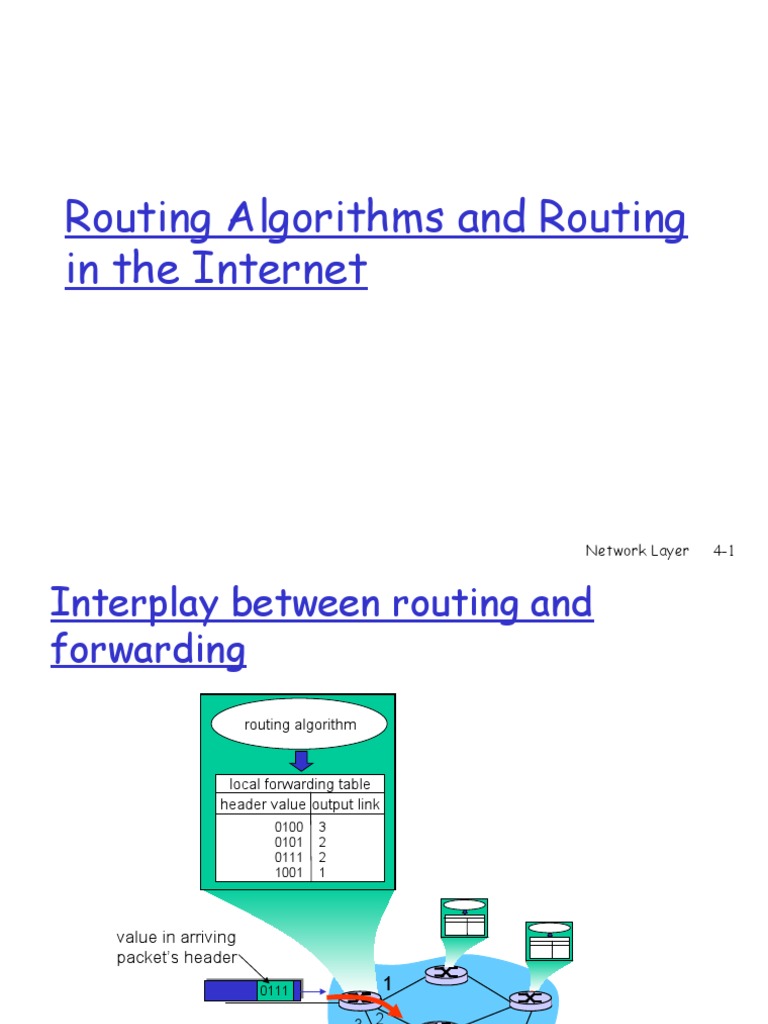 Routing Algorithms and Routing in The Internet: Network Layer 4-1 | PDF | Routing | Router ...