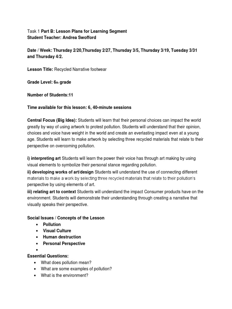 Swofford - Final Extended Lesson Plan | PDF | Reuse | Recycling