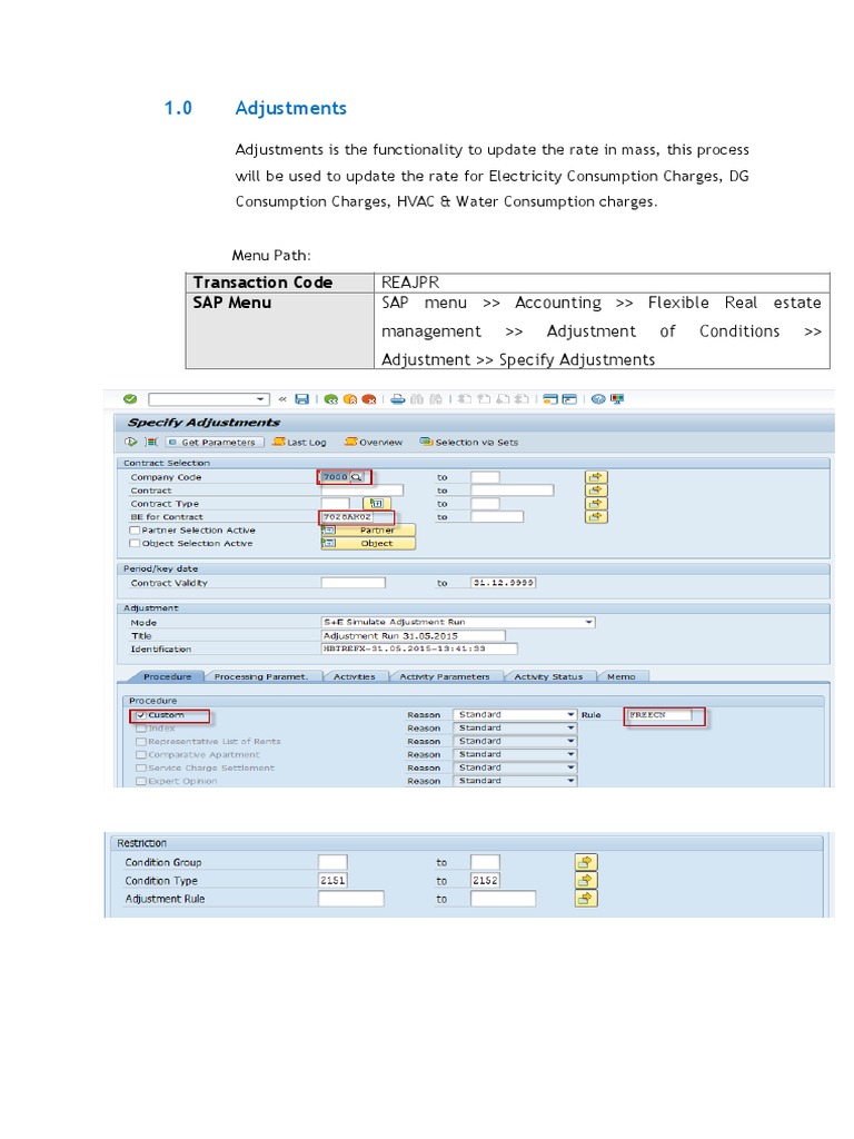 1.0 Adjustments: Transaction Code SAP Menu | PDF | Speed Of Light ...