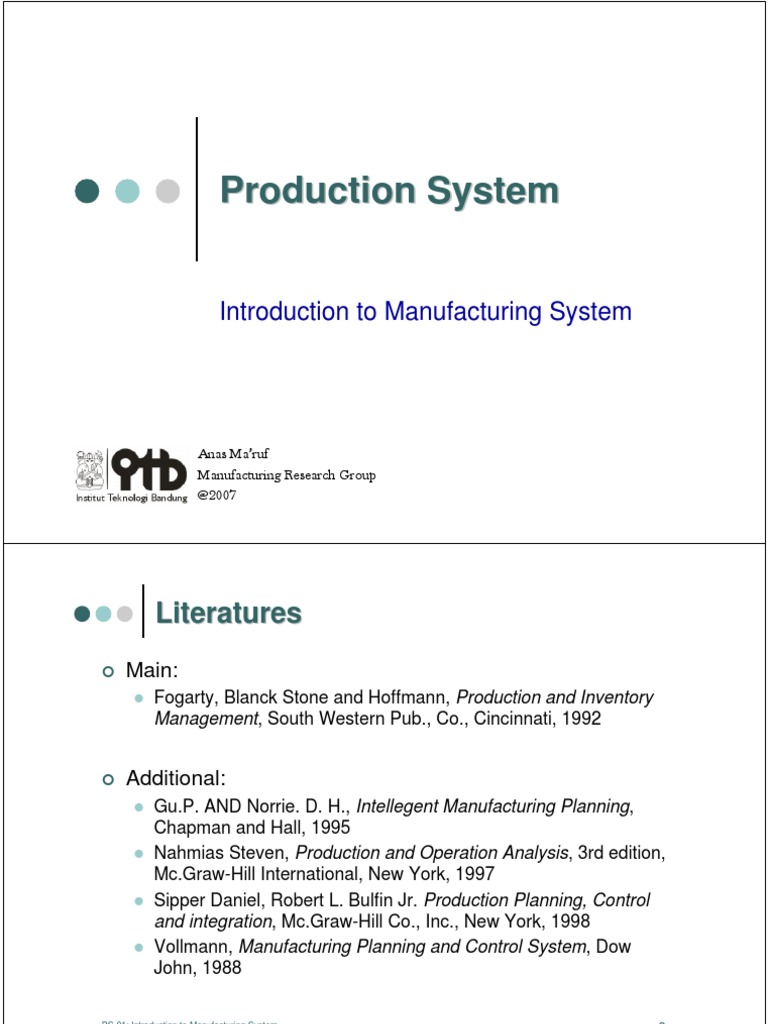 Introduction To Manufacturing System | PDF | Operations Management ...