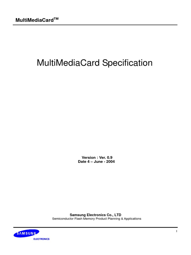 Multimediacard Specification | PDF | Flash Memory | Error Detection And Correction