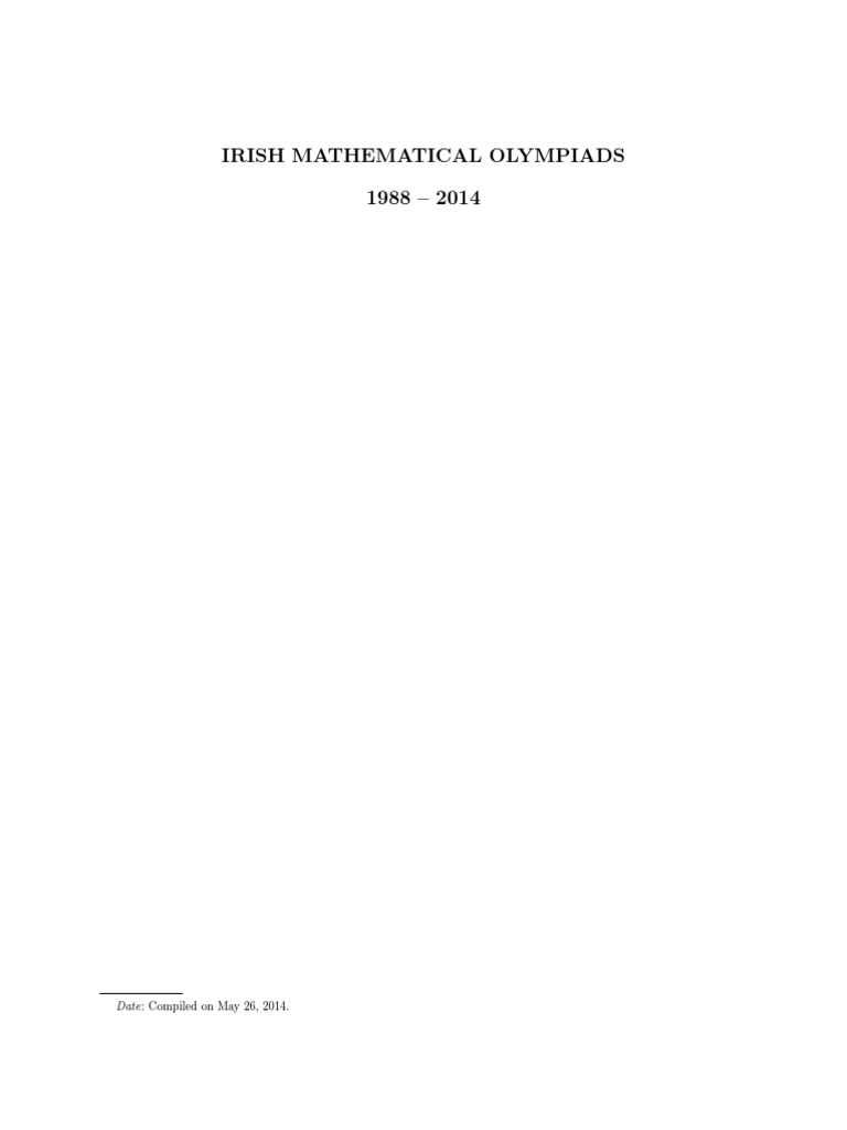 Irish Math Olymp PDF | PDF | Triangle | Numbers