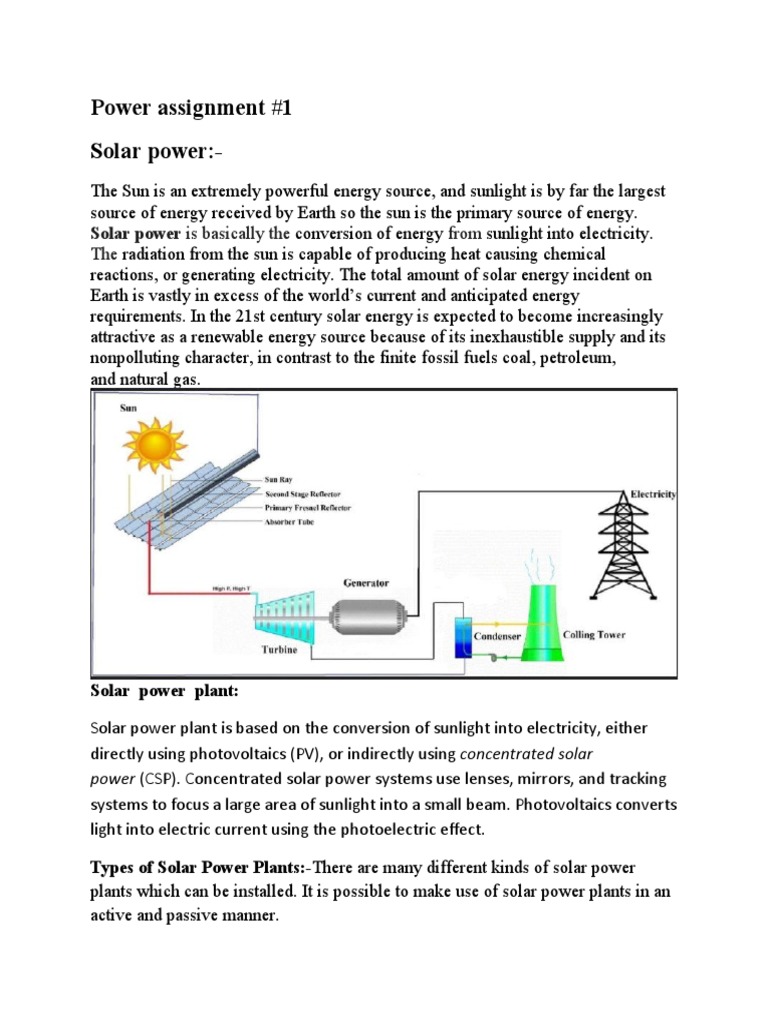 Power Assignment #1 Solar Power:-: From The | PDF | Solar Power | Solar ...