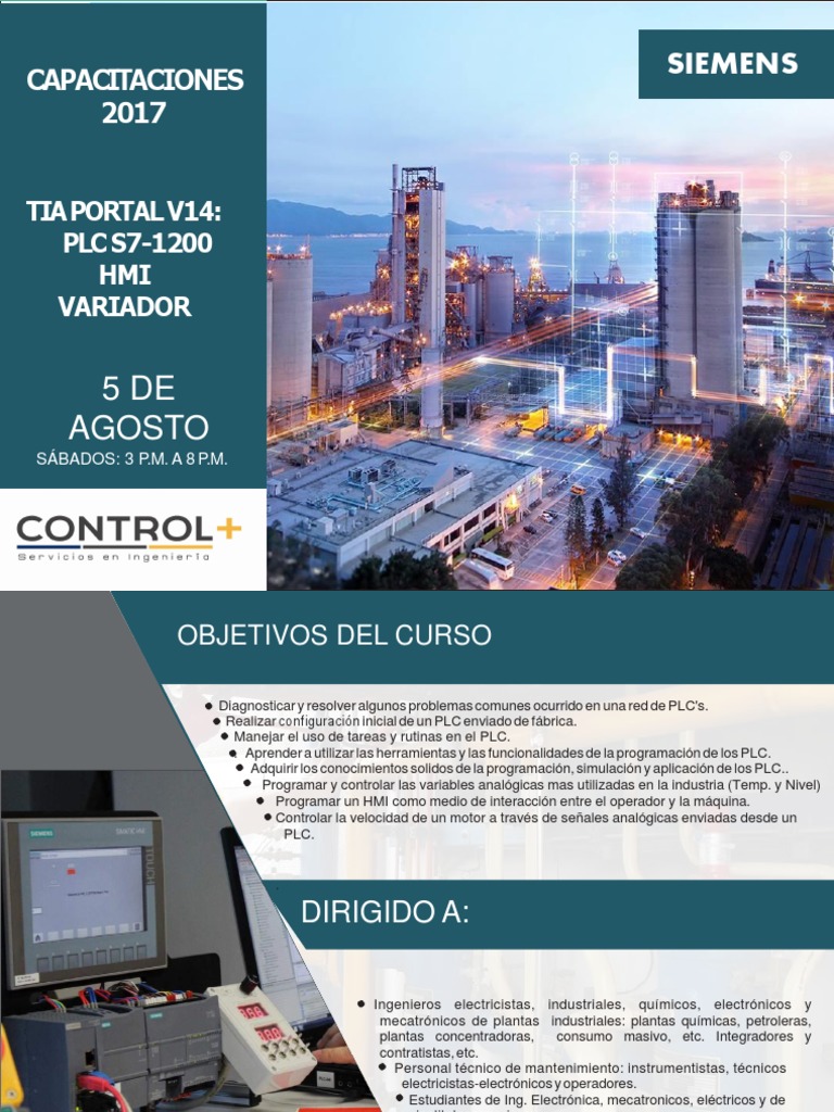 Capacitación PLC SIEMENS - CONTROL + | PDF | Controlador lógico ...