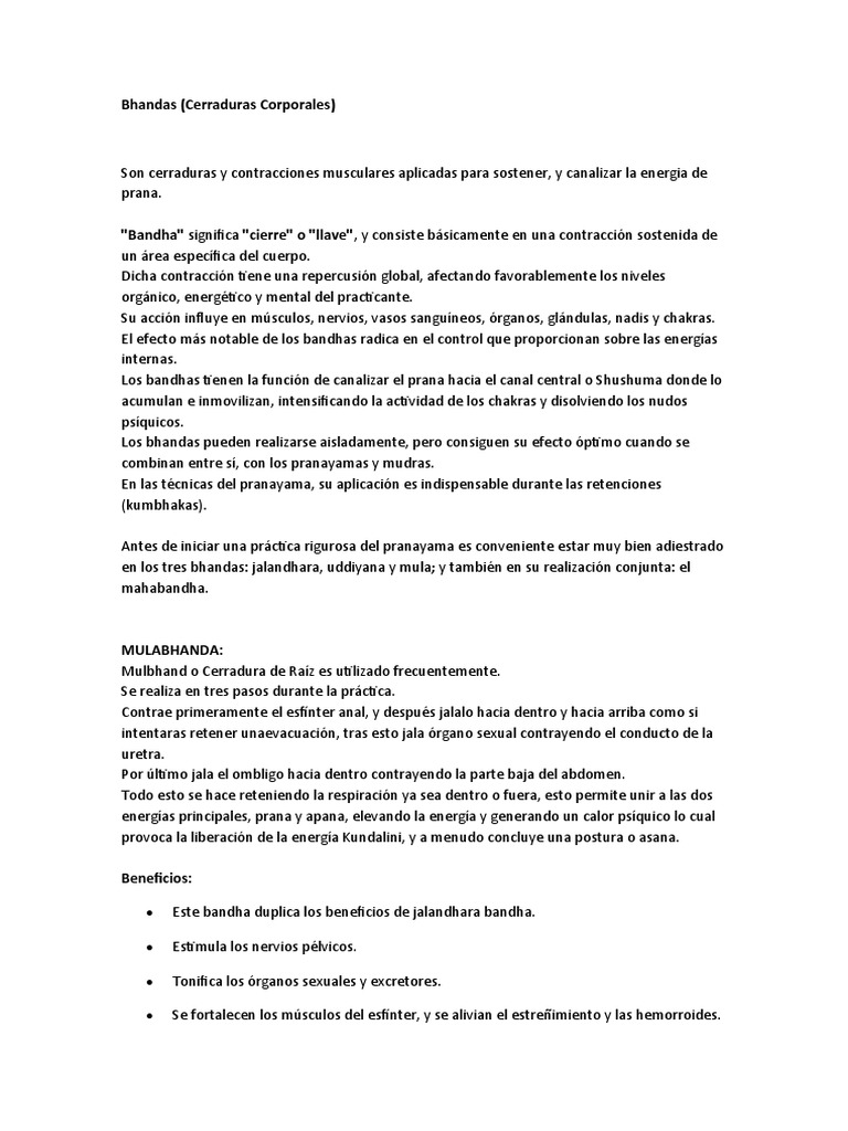 Bhandas | PDF | Corazón | Abdomen