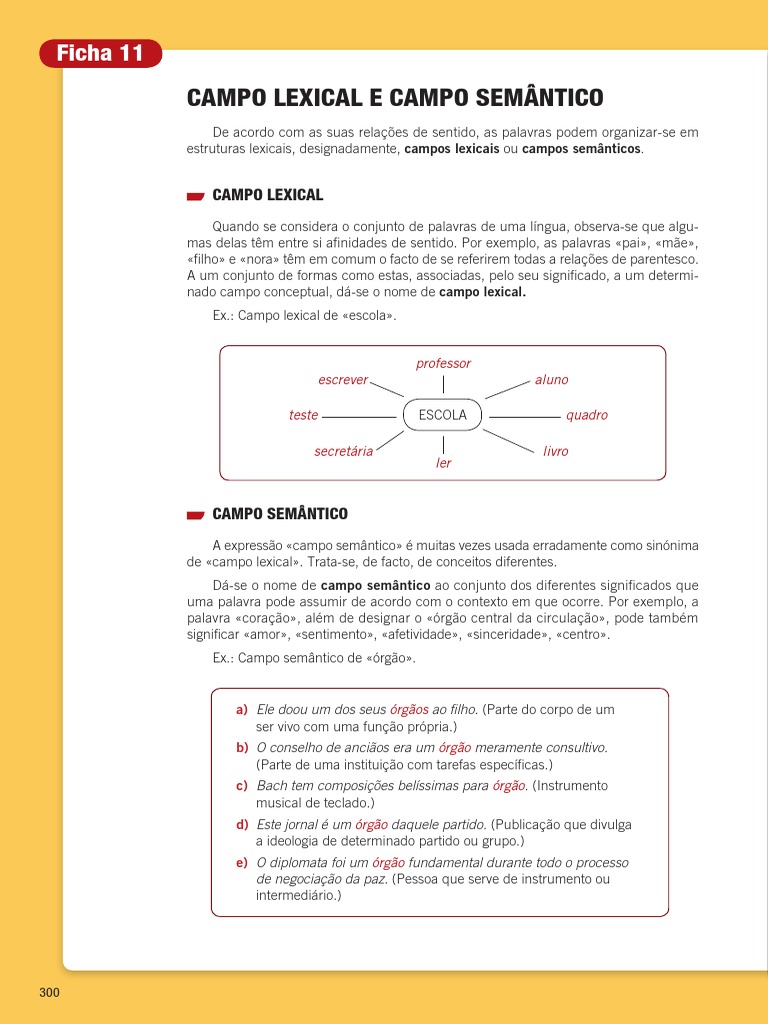 Campo Lexical e Campo Semântico | PDF | Léxico | Palavra