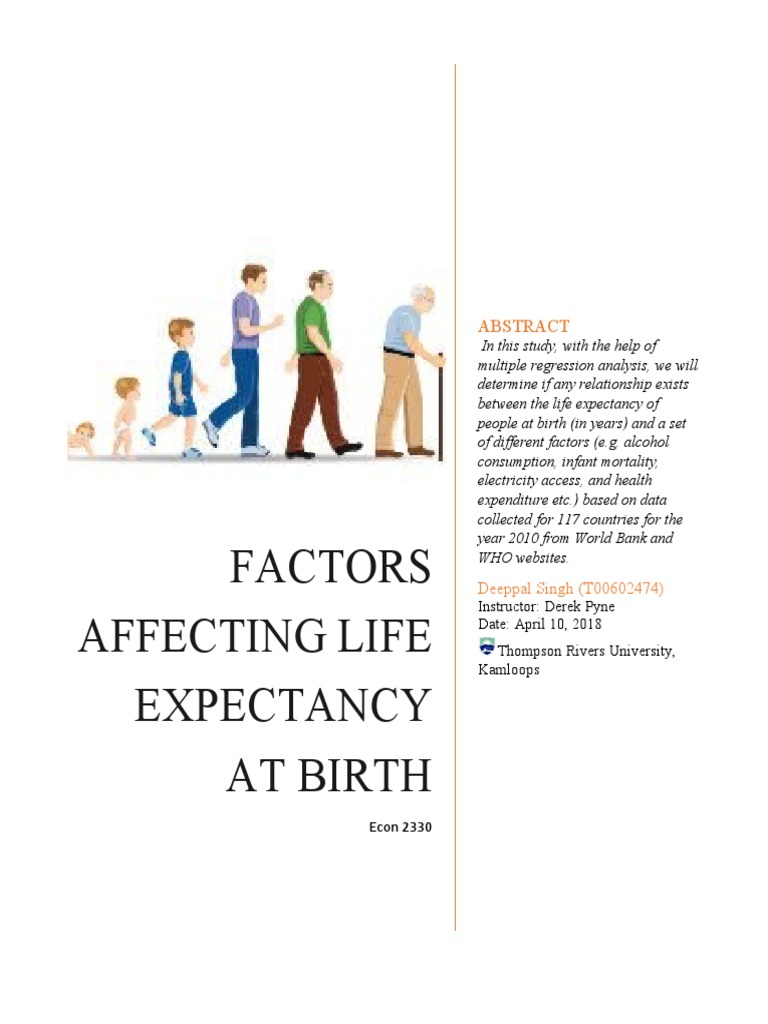 Factors Affecting Life Expectancy at Birth: Deeppal Singh (T00602474 ...