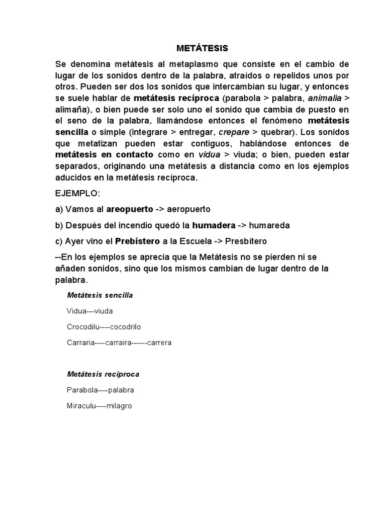 20 26 Metatesis | PDF