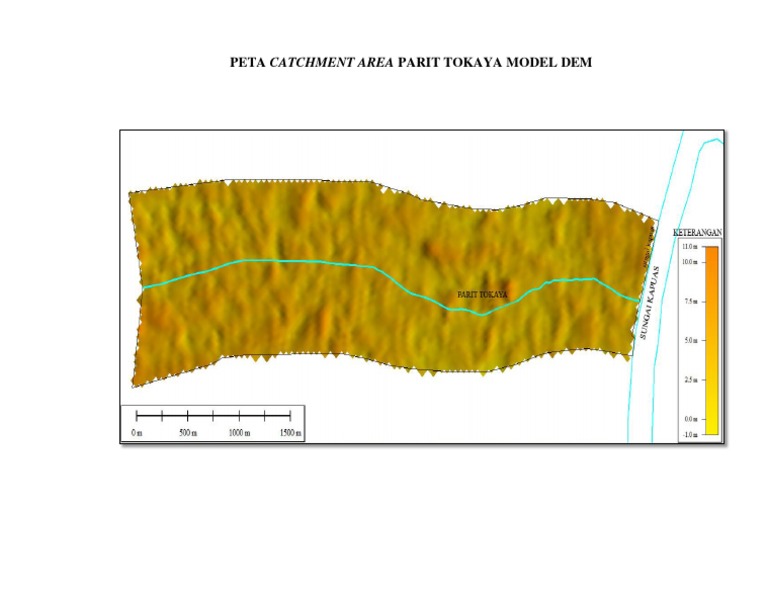 Peta Catchment Area Parit Tokaya Model Dem | PDF