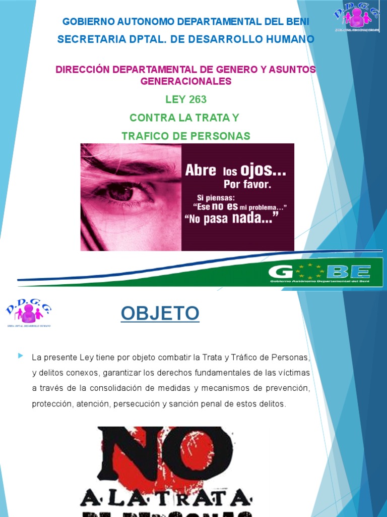 Ley 263 CONTRA LA TRATA Y TRAFICO DE PERSONAS (1-16) | PDF | Trata de personas | Instituciones ...