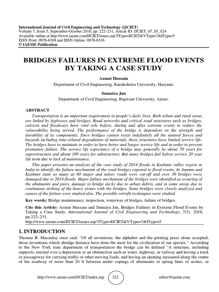 Bridges Failures in Extreme Flood Events | PDF | Bridge | Foundation ...