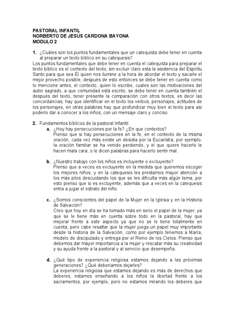 Pastoral Infantil: Fe y Alegría en Acción | PDF | Gracia en el ...