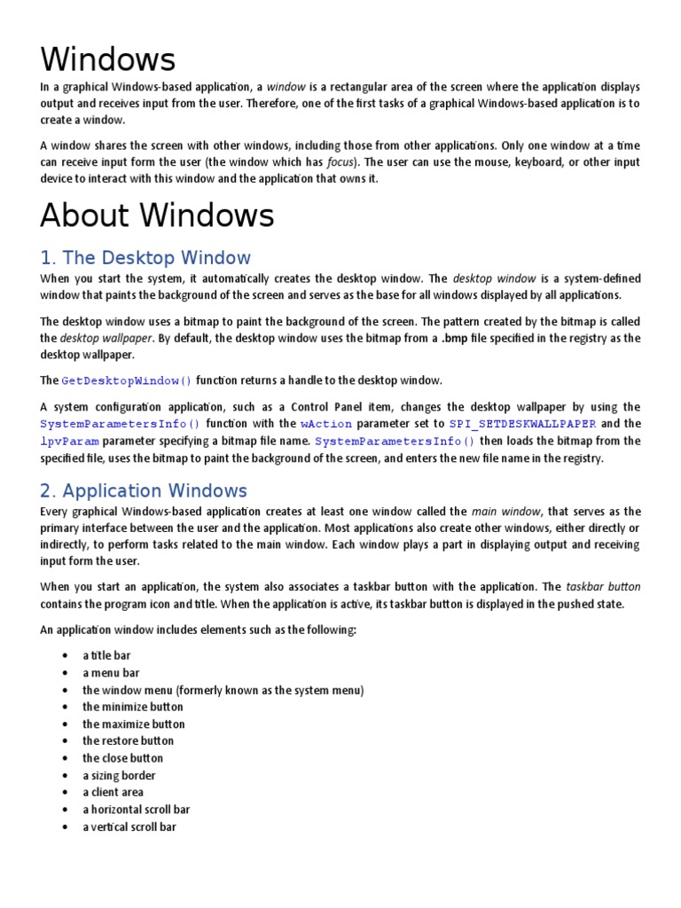 Windows Programming | PDF | Button (Computing) | Class (Computer ...