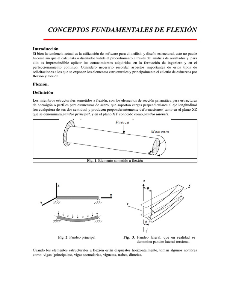 Conceptos Fundamentales De Flexión | Doblar | Pandeo