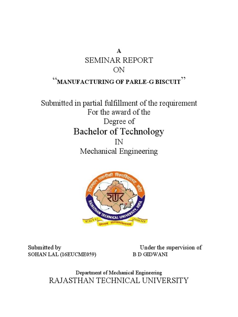 Manufacturing of Parle G Biscuit | PDF | Dough | Sales