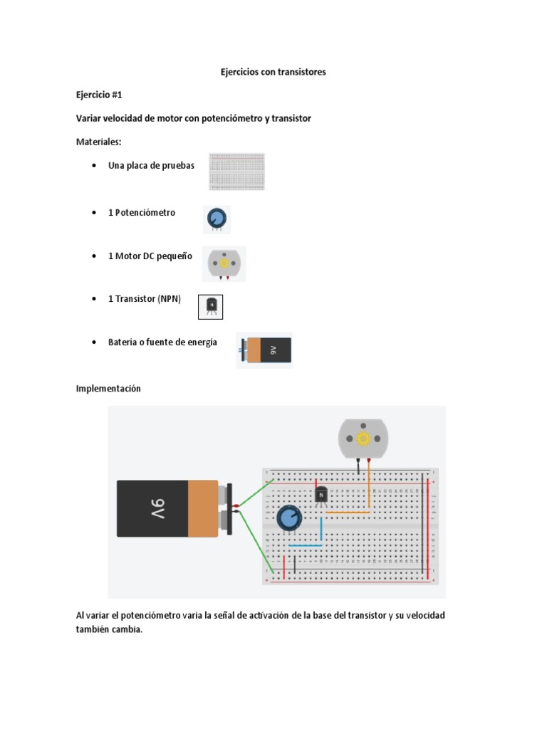 Ejercicios Prácticos con Transistores | PDF | Métodos y materiales de ...