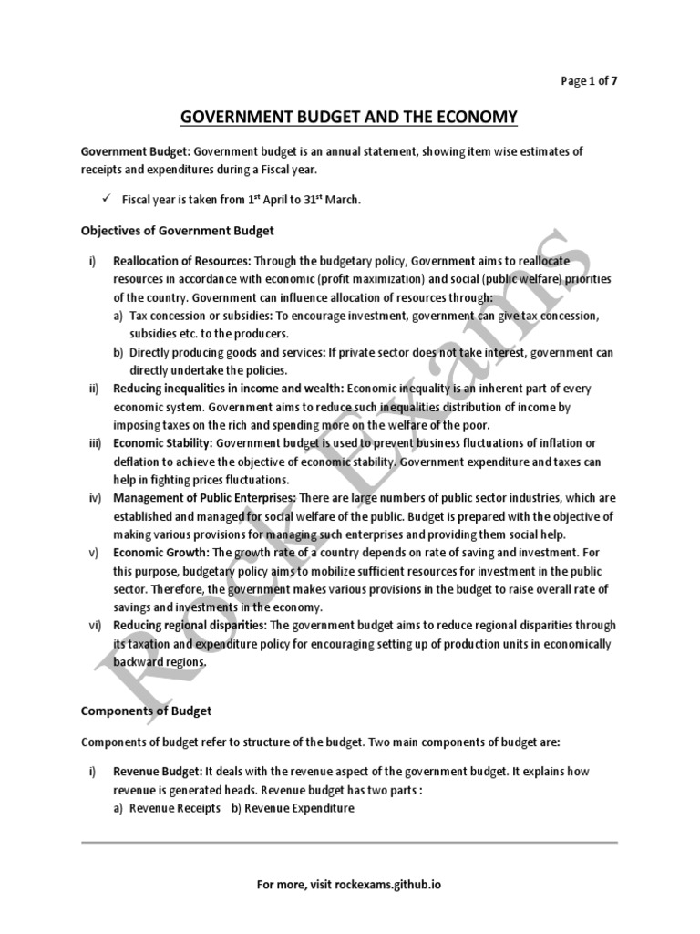Government Budget and The Economy | PDF | Government Budget Balance ...