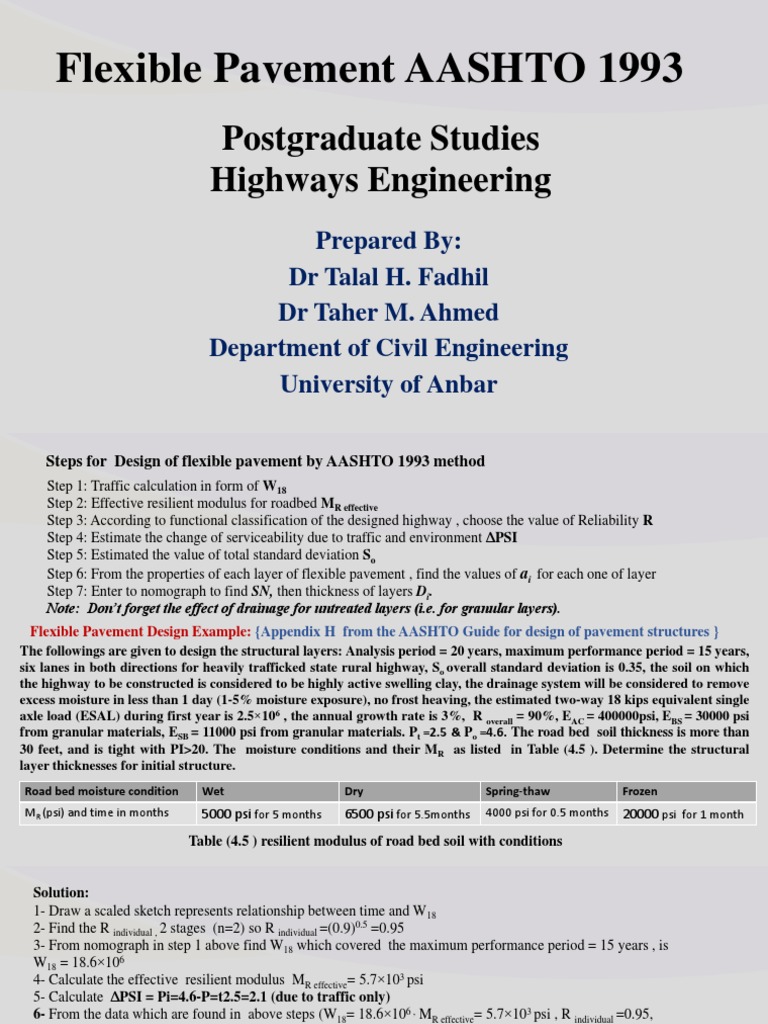 AASHTO 1993 Flexible Pavement Design Guide | PDF | Road Surface | Soil