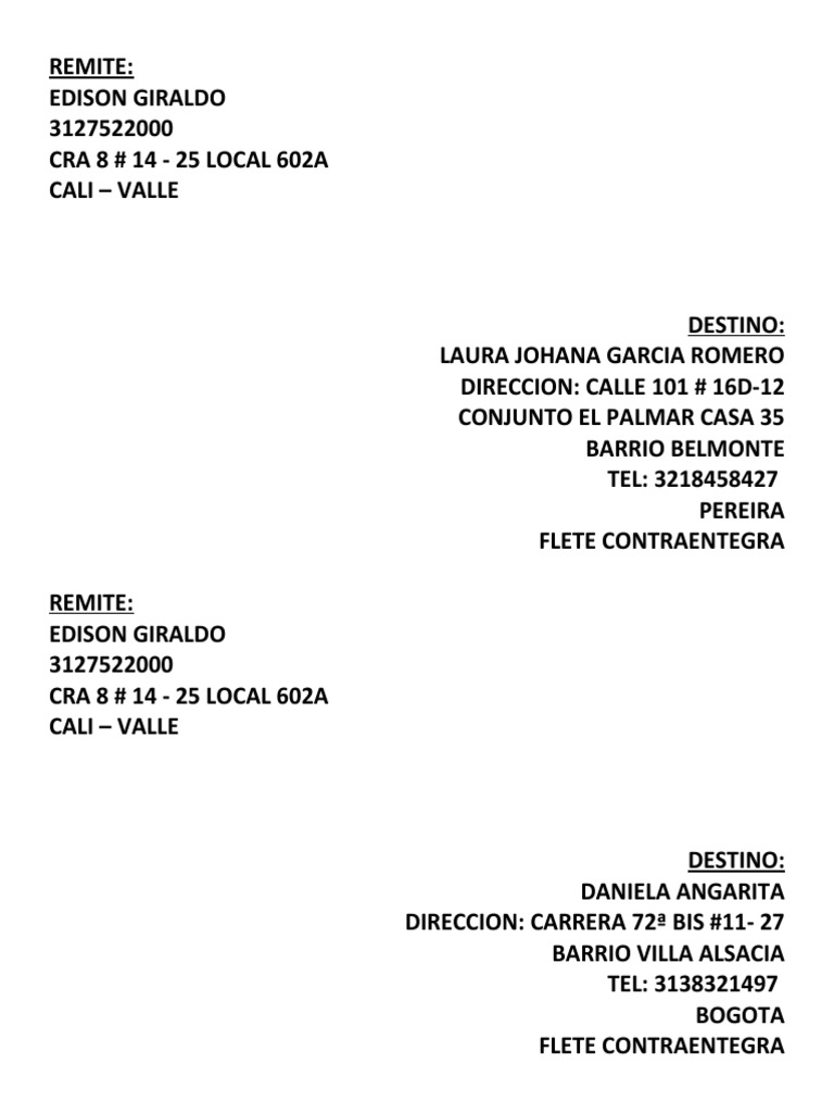 Formato para Rotulo | PDF