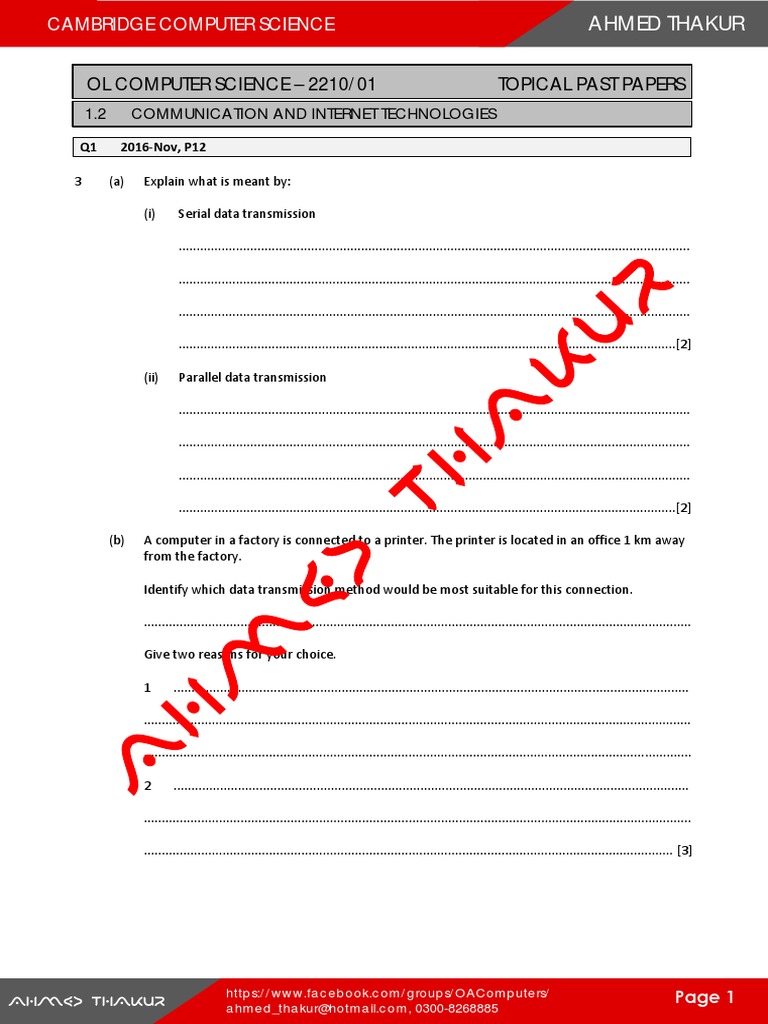 Communication Tech in Computer Science | PDF | Duplex ...