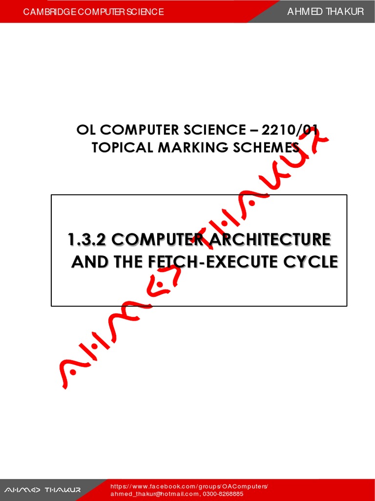 MARKING SCHEME 1.3.2 Computer Architecture | PDF | Manufactured Goods ...