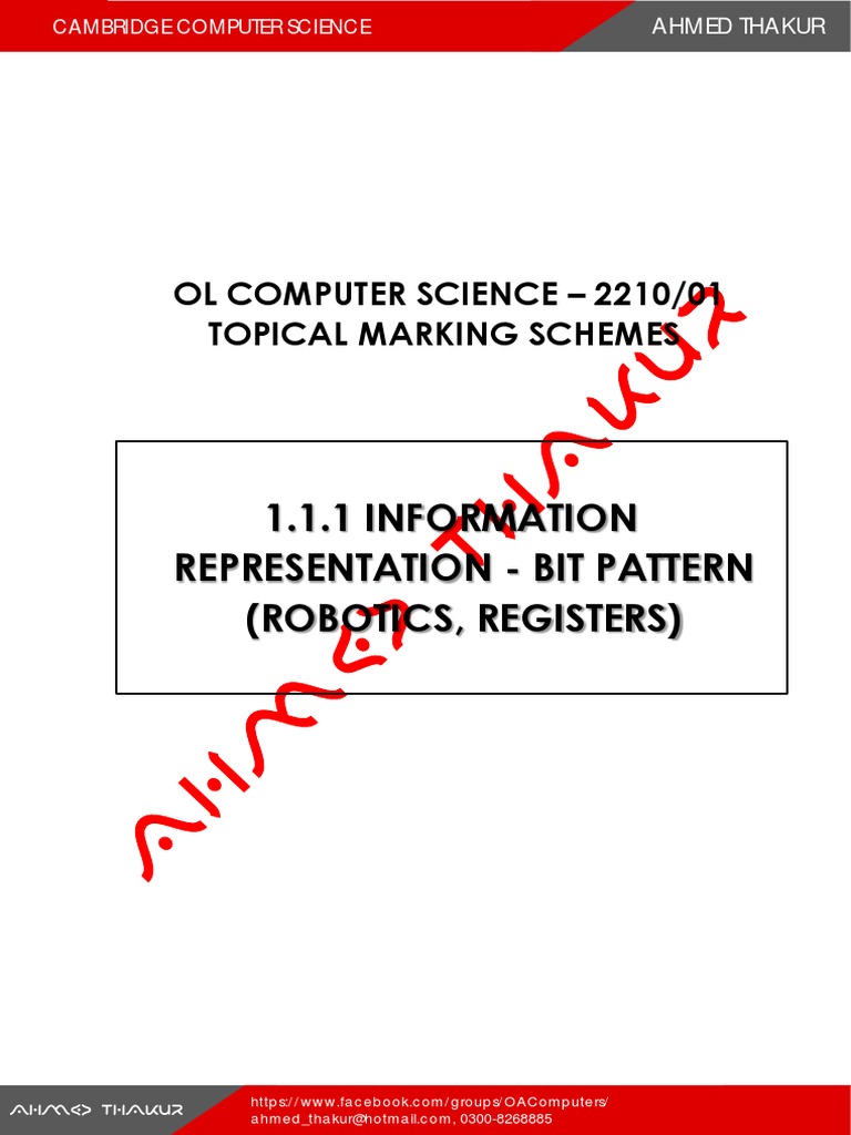 Bit Pattern Representation in Computing | PDF | Electronics | Digital ...