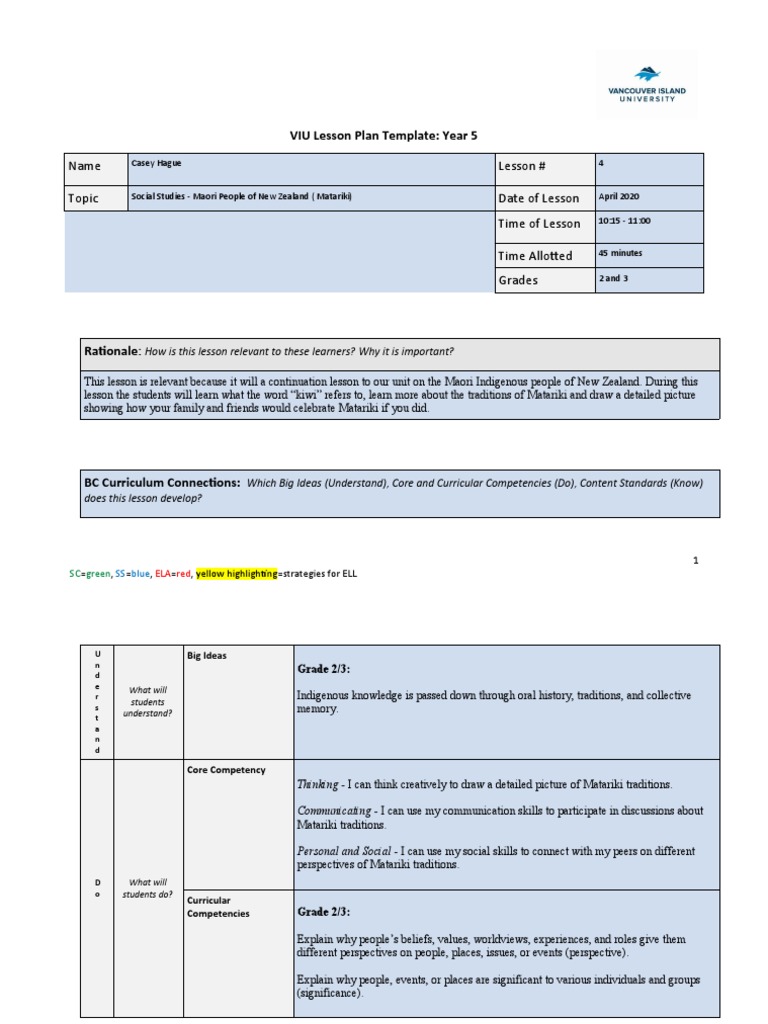 UDL Lesson Plan - Maori Indigenous People of New Zealand | PDF ...