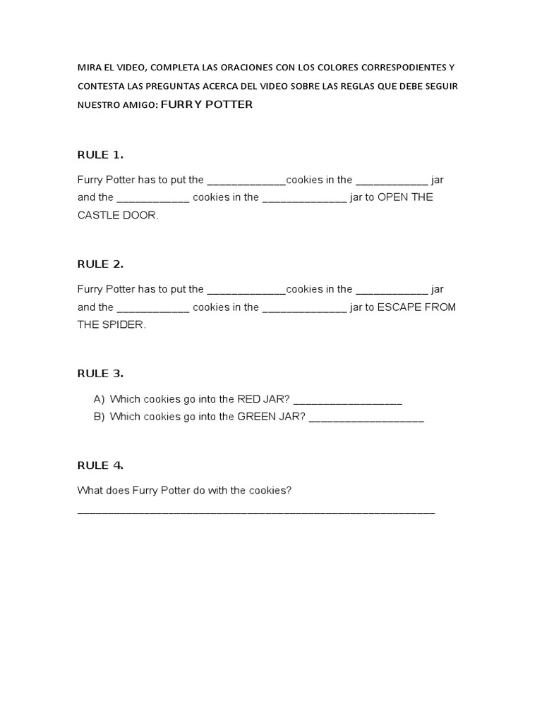 Furry Potter Video Activity | PDF | Home & Garden