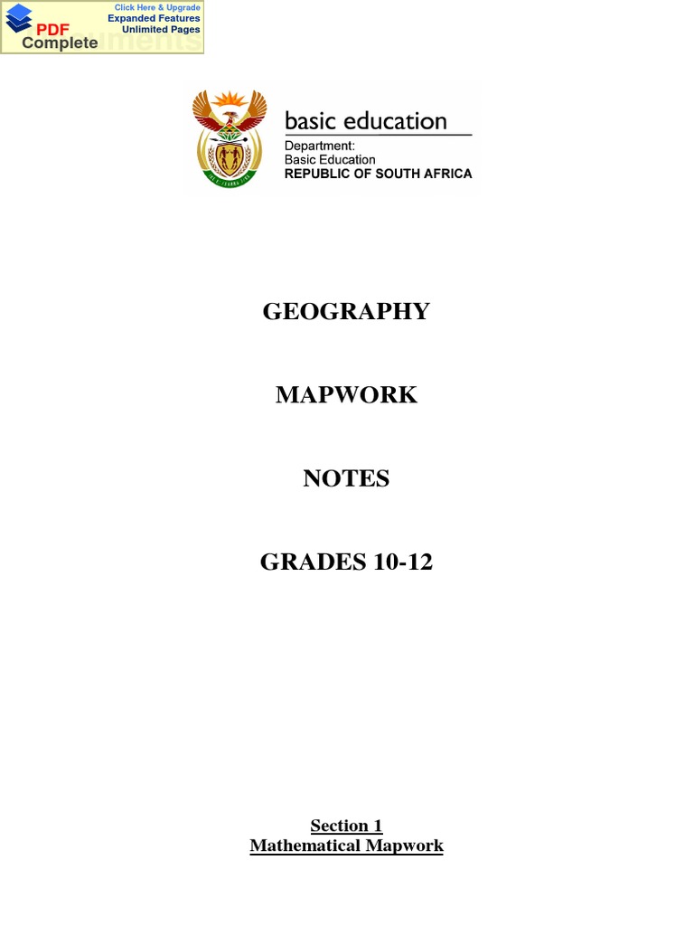 Self-Study Geography Mapwork GR 10-12 PDF | PDF | Image Resolution | Compass