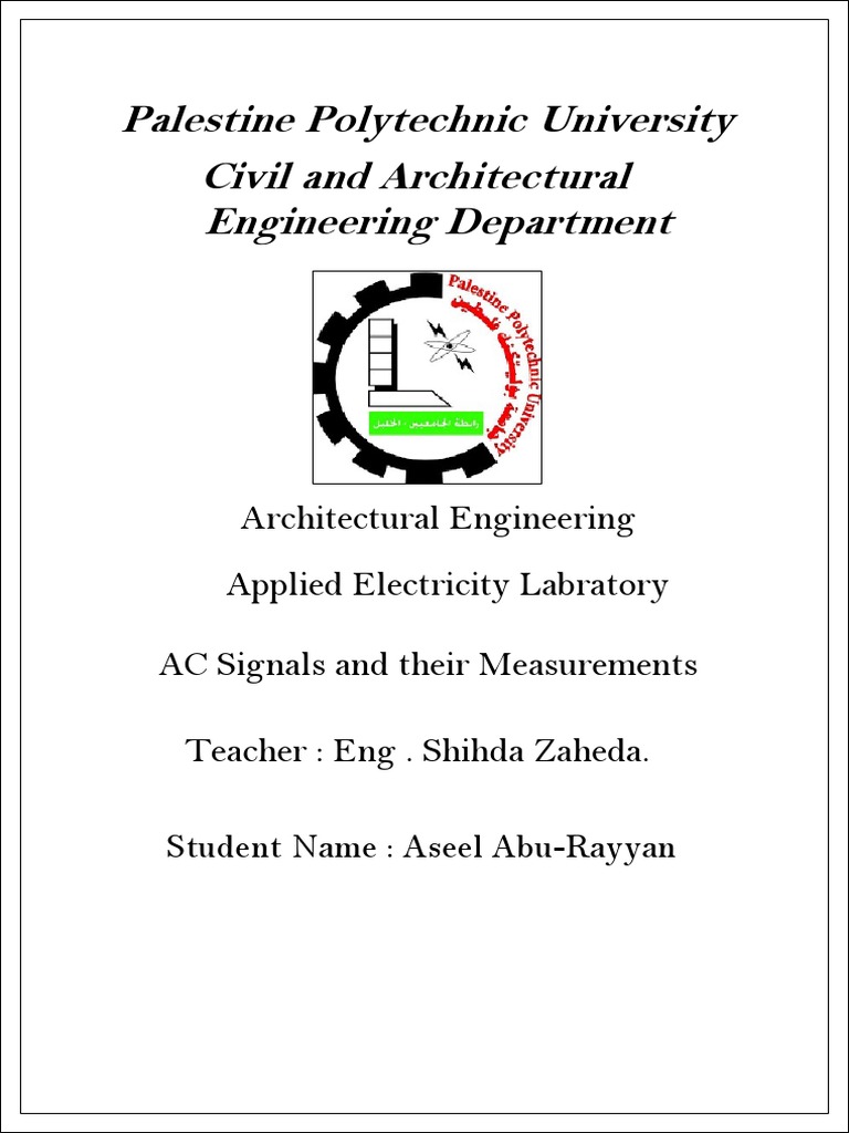 PPU Civil Engineering Lab Report on AC Signals Measurements | PDF