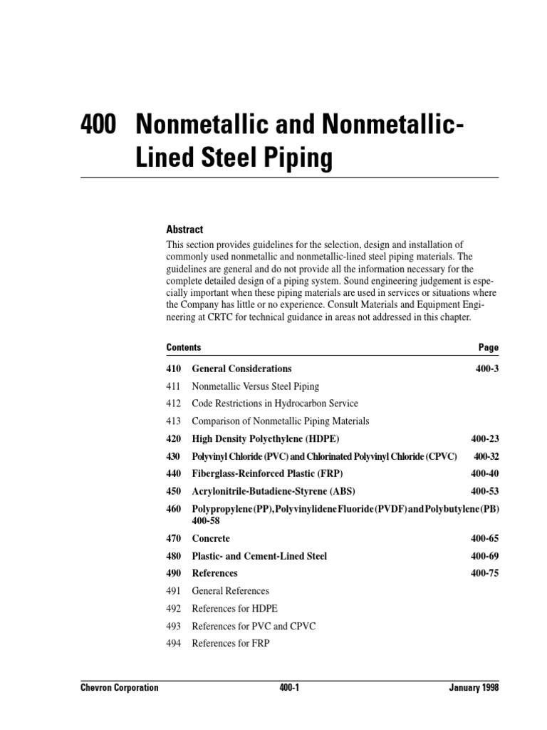 PIM400 Nonmetallic and Nonmetallic-Lined Steel Piping | PDF | Pipe ...