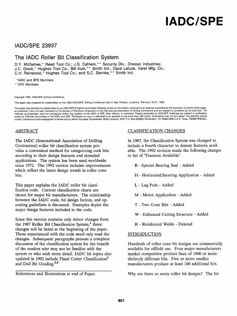 The IADC Roller Bit Classification System | PDF | Bearing (Mechanical ...