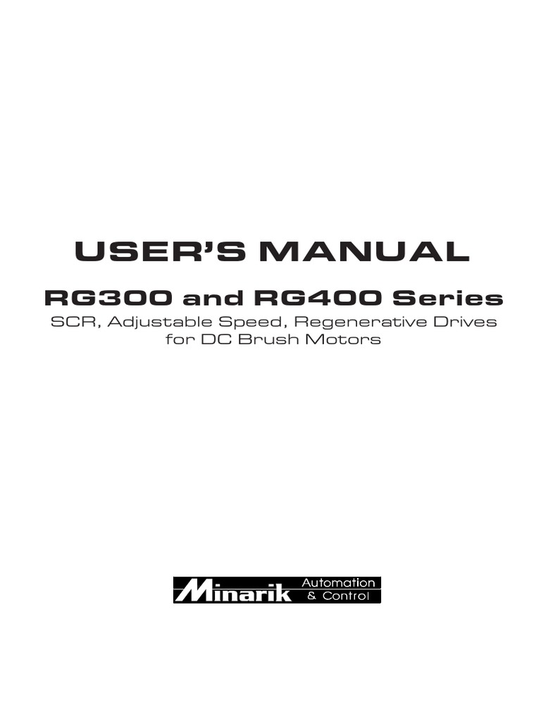 User'S Manual: RG300 and RG400 Series | PDF | Electric Motor | Fuse ...