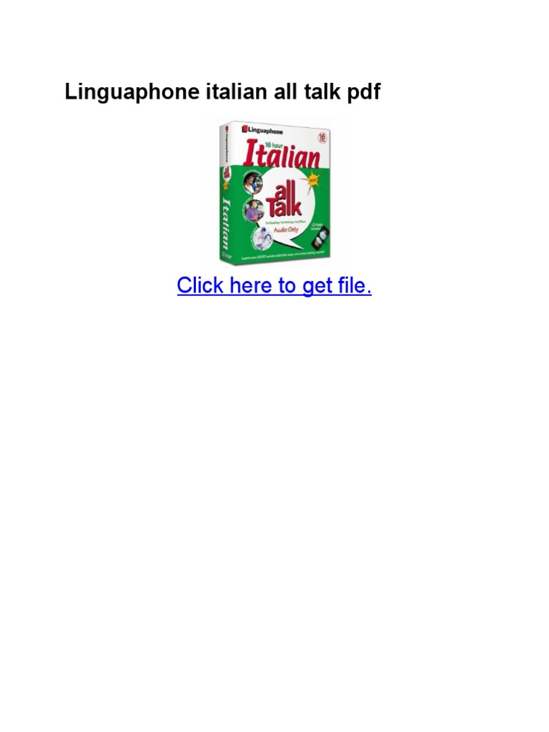 Linguaphone Italian All Talk PDF | PDF | Compact Disc | Dvd