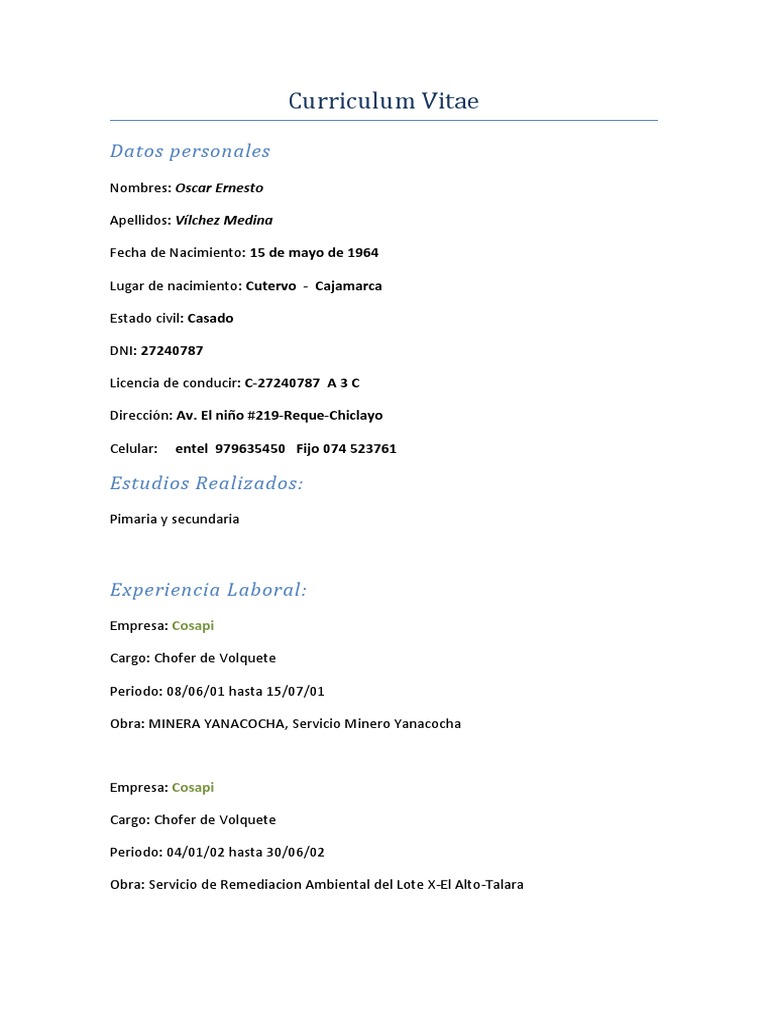 Curriculum Vitae Oscar | PDF | Business | Science