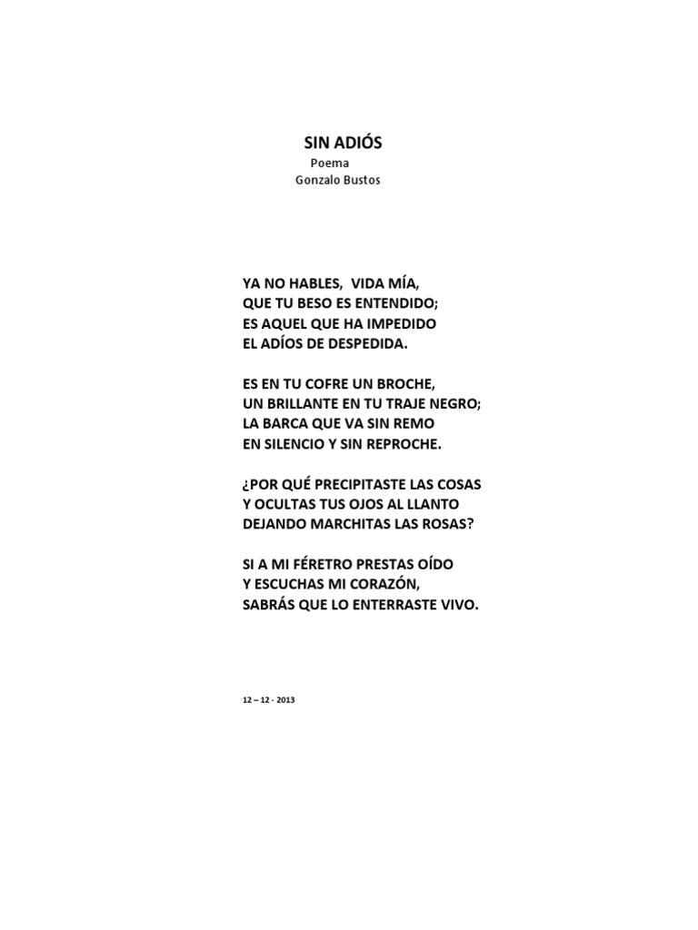Sin Adiós - Poema | PDF