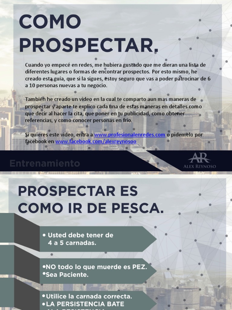 Como Prospectar - Alex Reynoso PDF | PDF | Crecimiento personal y ...
