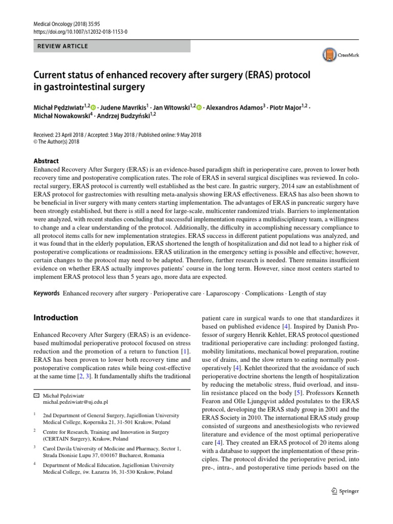 ERAS Guidelines PDF | PDF