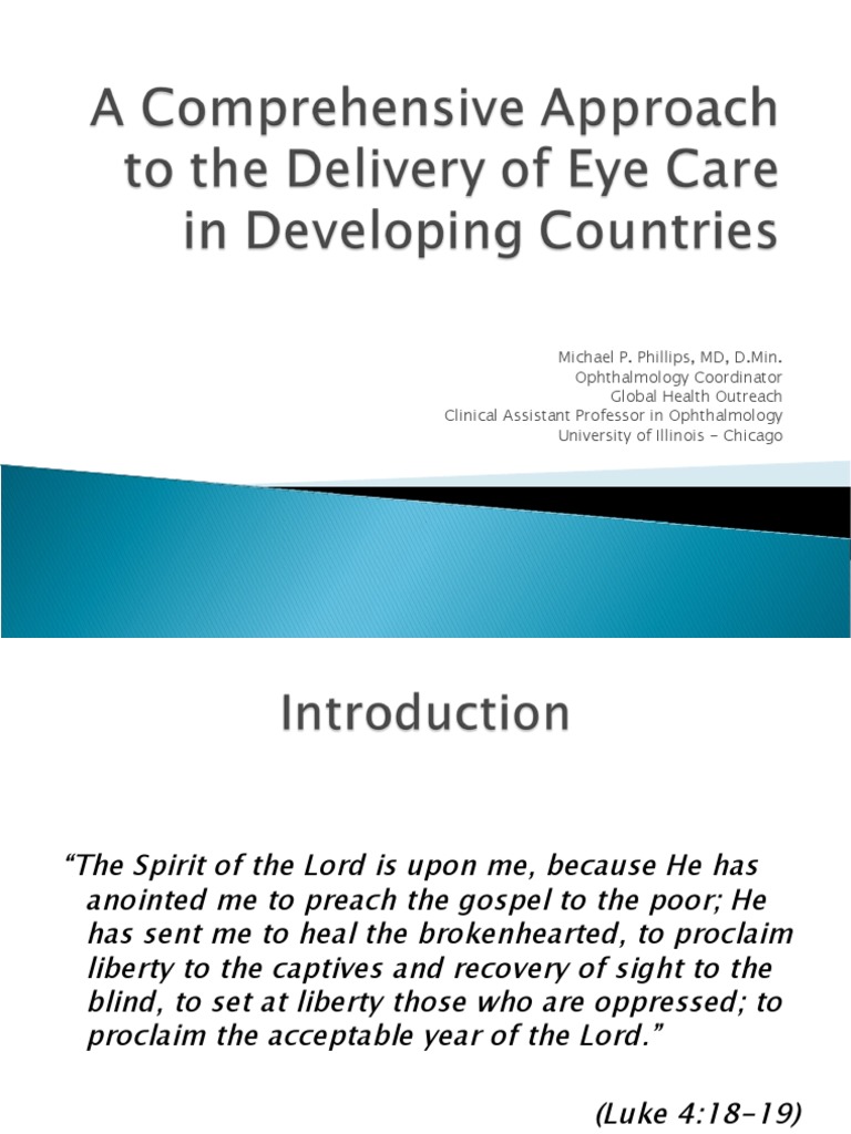 Deliveryof Eye Care in Developing Countries | PDF | Cataract | Visual Impairment