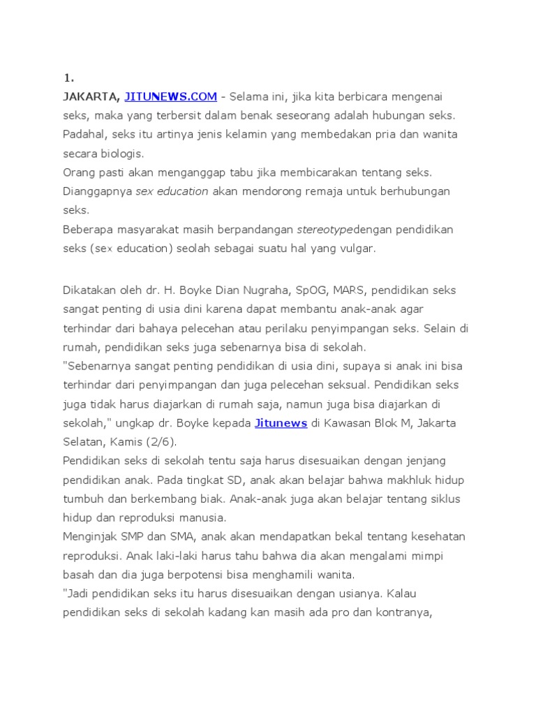 Debat Mosi Seks Education | PDF